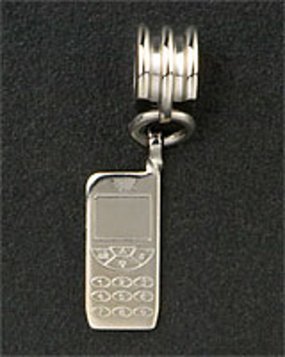 Cell Phone Dangle Charm European Bead Bracelet Stainless Steel ...