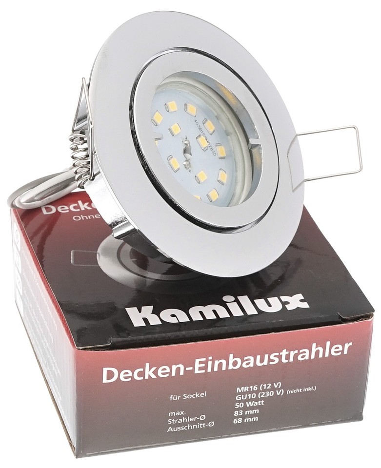 10 x LED Spots 230V 5W 68mm warmweiß 3000K Einbaustrahler LED ...
