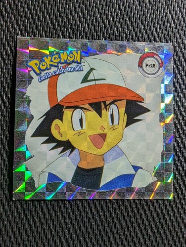 Ash Ketchum Pr28 Prize Prism Holo Pokemon 1999 Artbox Sticker NM | eBay