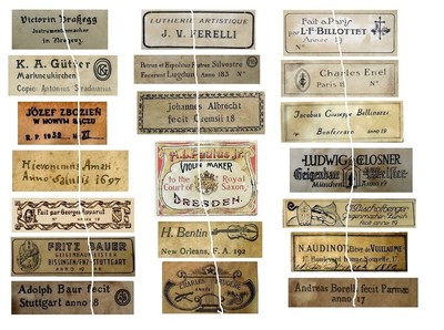 V104 Old Violin Fiddle Maker Labels Antique Copies Reproduction Set of ...