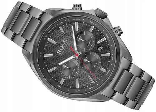 NEW HUGO BOSS HB 1513858 DISTINCT GUNMETAL CHRONO MENS WATCH 2 YEAR ...
