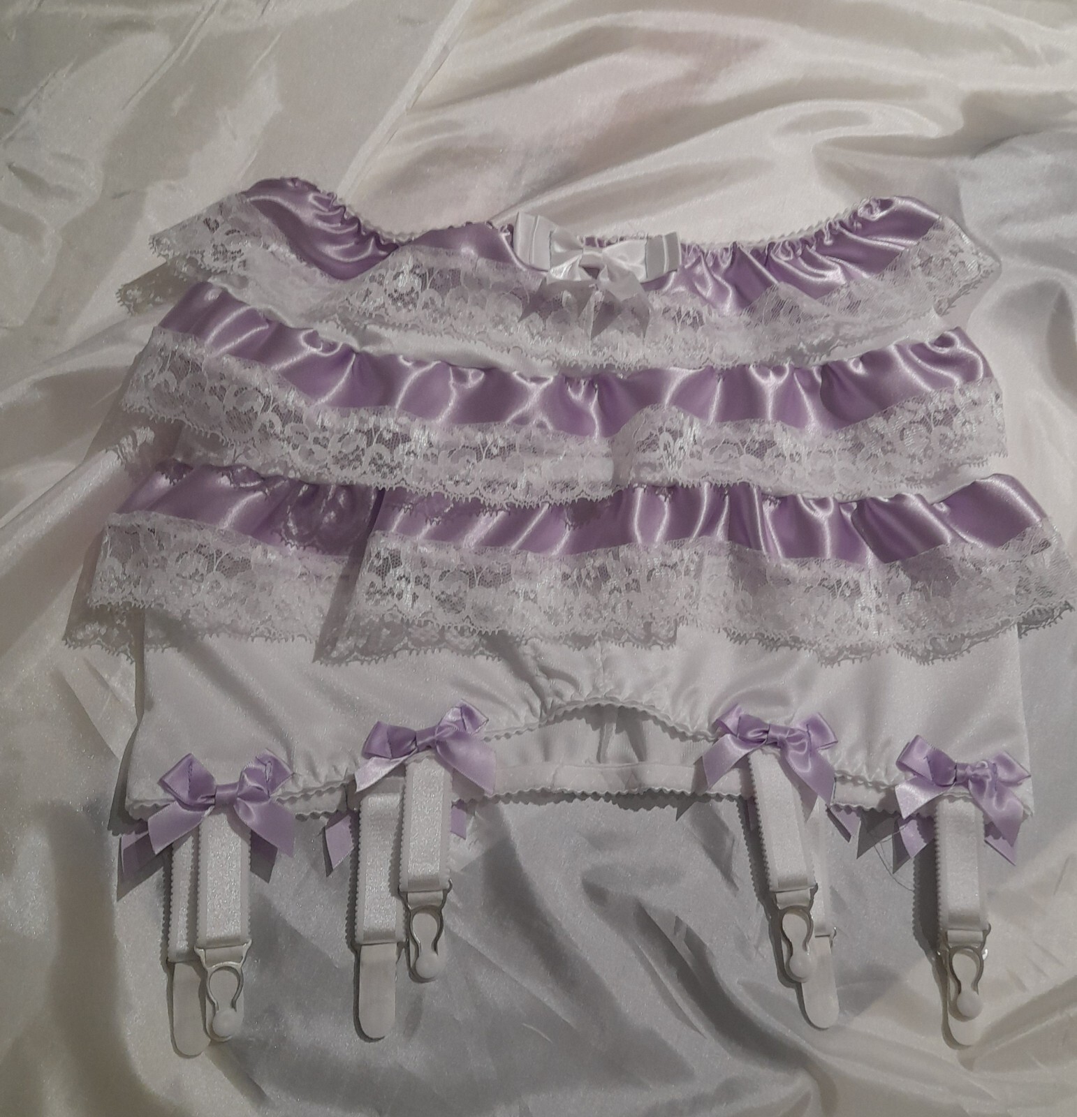 Sissy Girl Frilly 8 Metal Straps Suspender Pull on Control Girdle ...