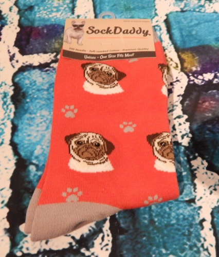 Unisex Adult Red Sock Daddy Socks/One Size Fits Most/Pug | eBay