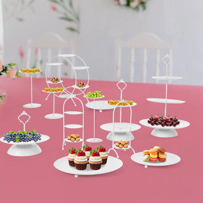 12x Iron Round Dessert Displays Holder White Multifunctional Cake Stand ...