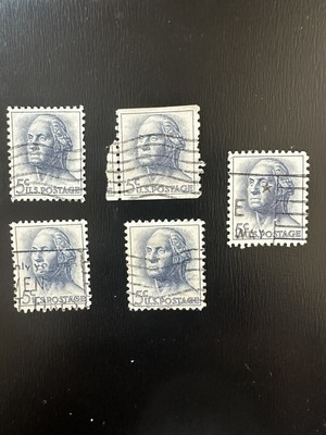 LOT OF 5 - US Postage Stamp 1962 5c George Washington Scott# 1213 USED ...