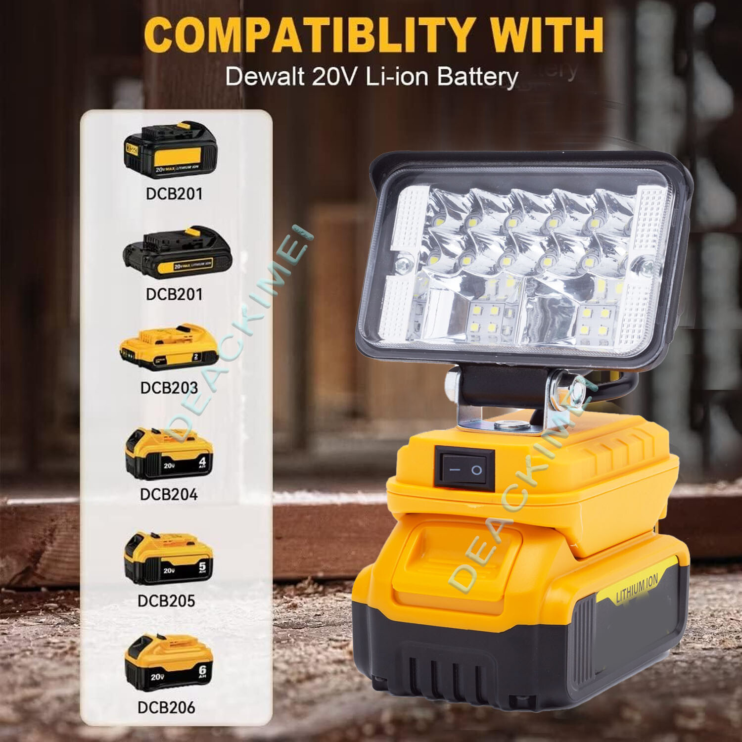 LED Work Light For DeWalt 20V Battery Lihghting Tools for Job Site and ...