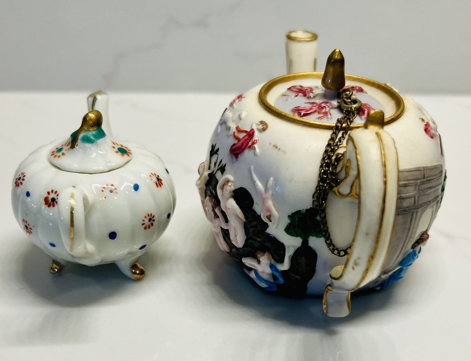 Nini Goddess Naples Style Hand Painted Mini Teapot-plus Extra Mini ...