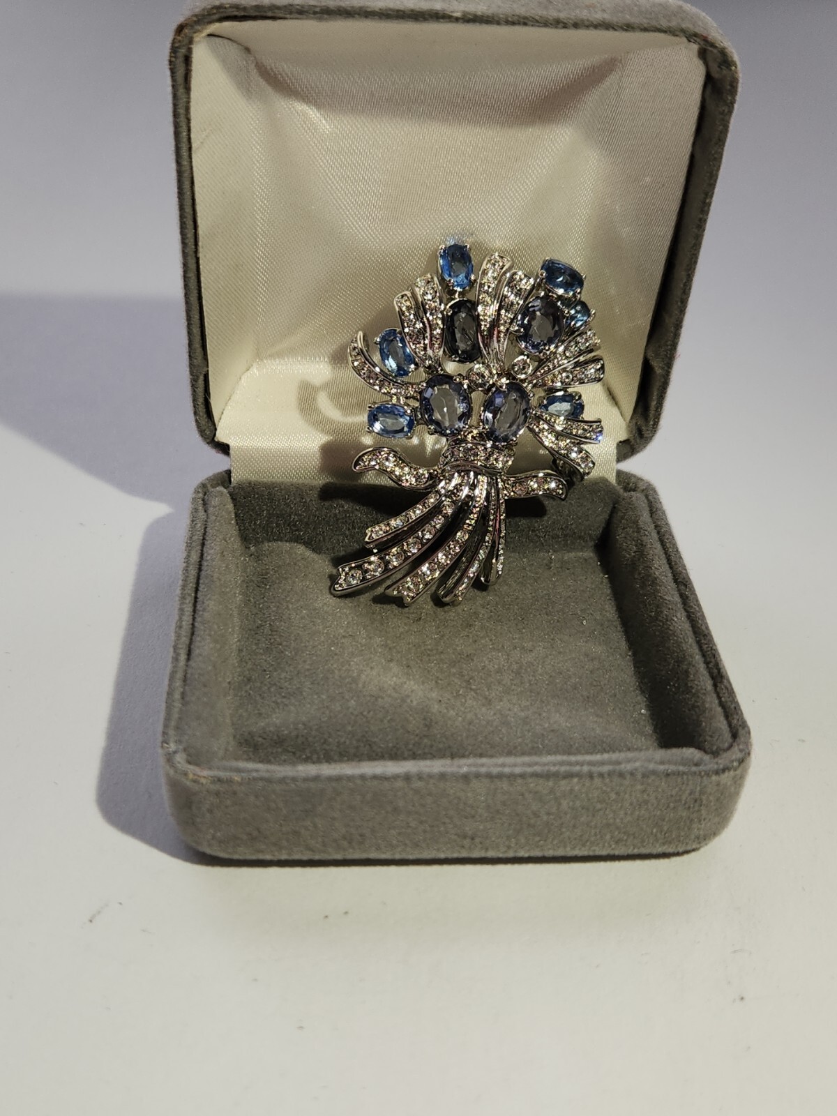 Nolan Miller Flower Bouquet Sterling Brooch - Gem