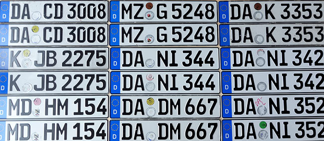 ORIGINAL German License Plate Honda-Audi BMW Mercedes Benz Porsche VW ...