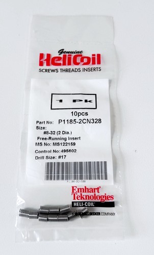 (10) HELICOIL Coil Thread Free Running Insert #8-32 UNC X 0.328 304SS ...