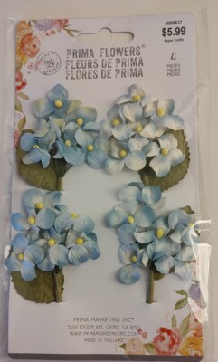 Prima Blue Flowers for scrapbooking and everyday crafts | eBay