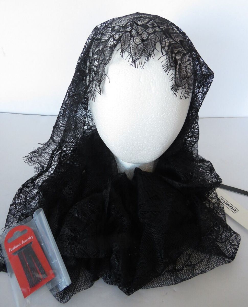 Church Hats For Women PAMOR Infinity Chapel Veil Floral Latin Mass Head ...