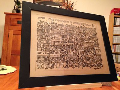 FRAMED ORIGINAL, MEGA-RARE "WPIX" NEW YORK CITY 102.7 FM RADIO STATION ...