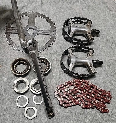 REDLINE JS 175mm BMX CRANKS BOTTOM BRACKET PEDALS SPROCKET 20" VP ...
