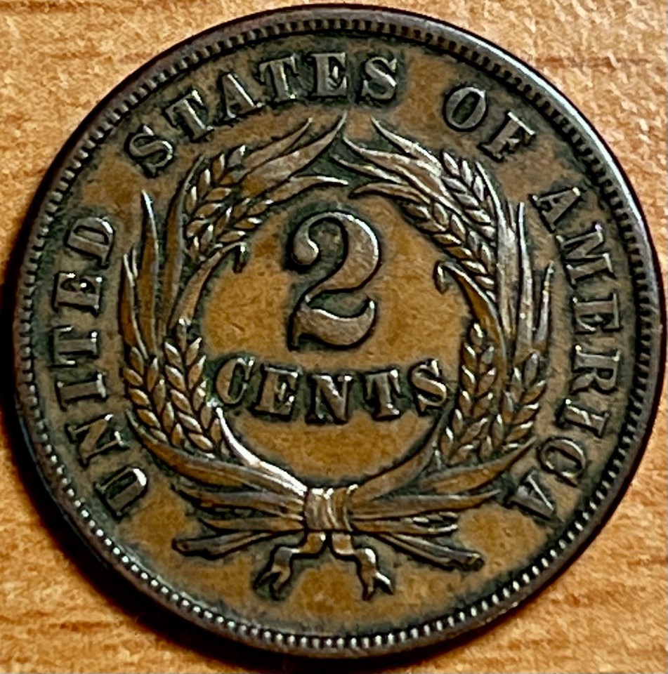 1864 2-Cent Piece XF/AU - “WE” BOLD In Motto Large Letters Set ...