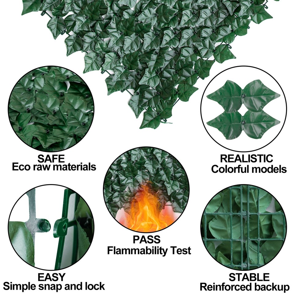 Artificial Faux Ivy Hedge Leaf Vine Privacy Fence Wall Home Screen 118 ...