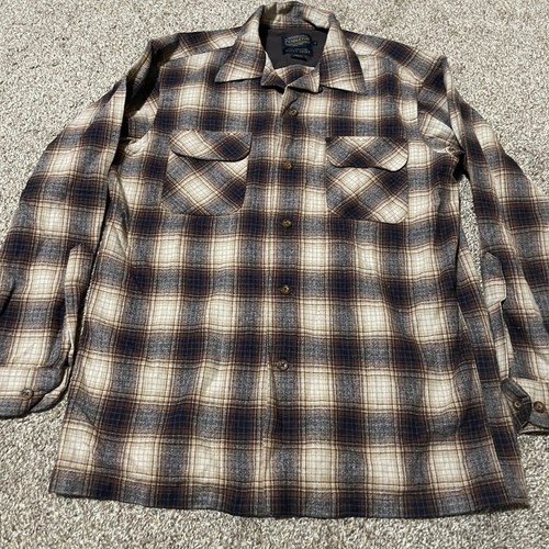 Pendleton Woolen Mills Board Shirt Men's Medium Plaid Flannel Button Up | eBay