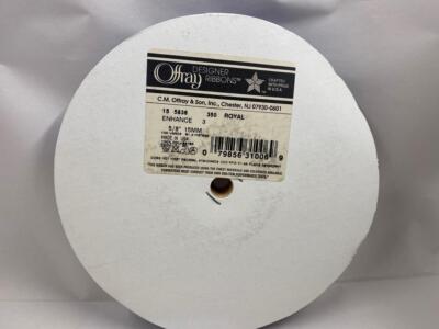 Offray Designer Ribbon 350 Royal Blue 5/8" 15MM 100 Yards 91.4 Meters ...