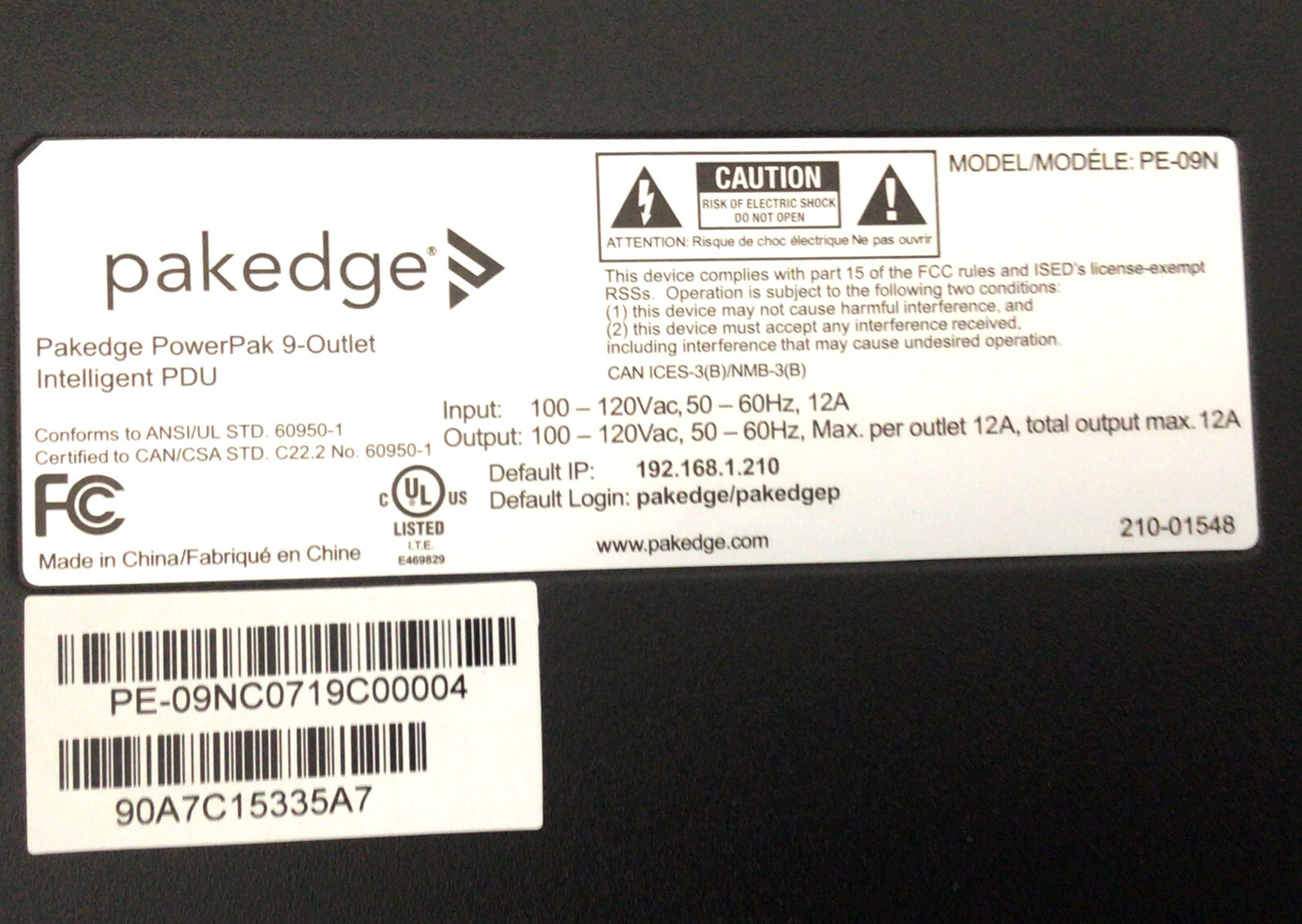 Pakedge Surge Protector Pe-09n PowerPak 9 Power Distribution Unit for ...