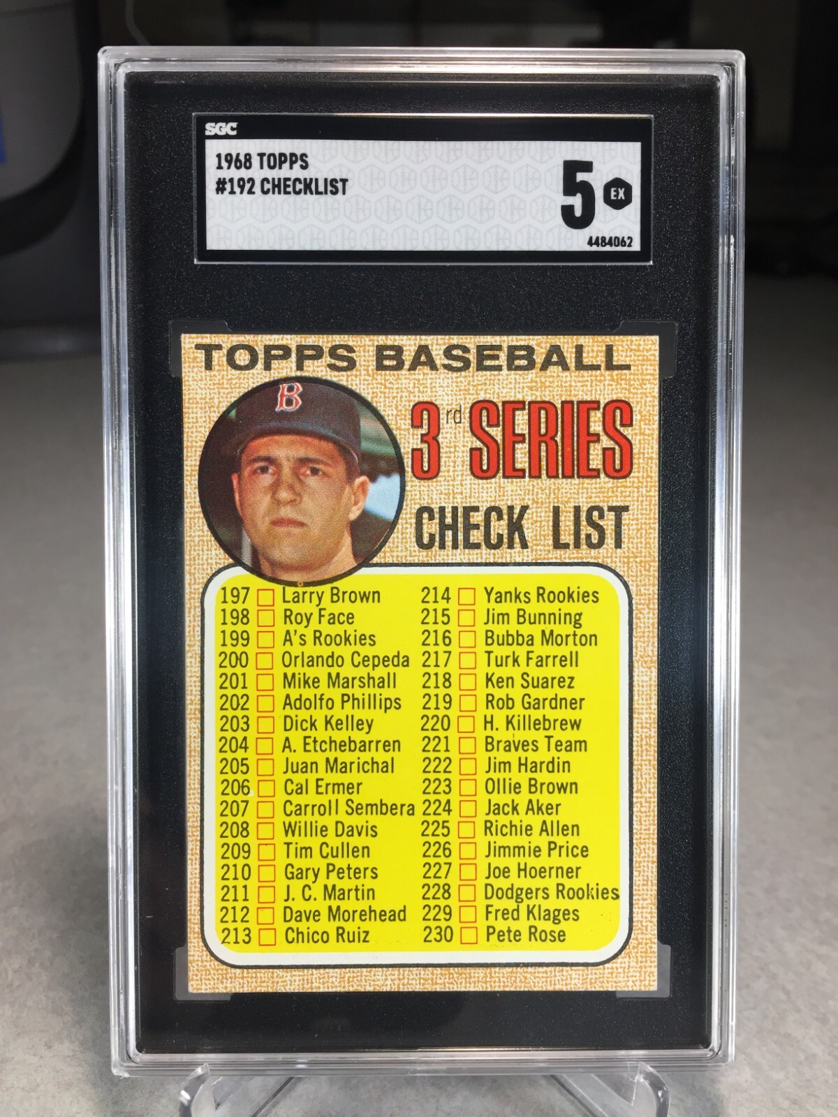 1968 Topps Checklist Carl Yastrzemski #192 - SGC 5 - Boston Red Sox | eBay