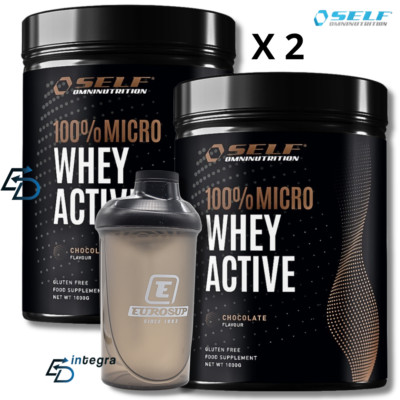 SELF OMNINUTRITION - 100% Micro Whey Active 1 Kg x 2 + Shaker Proteine ...