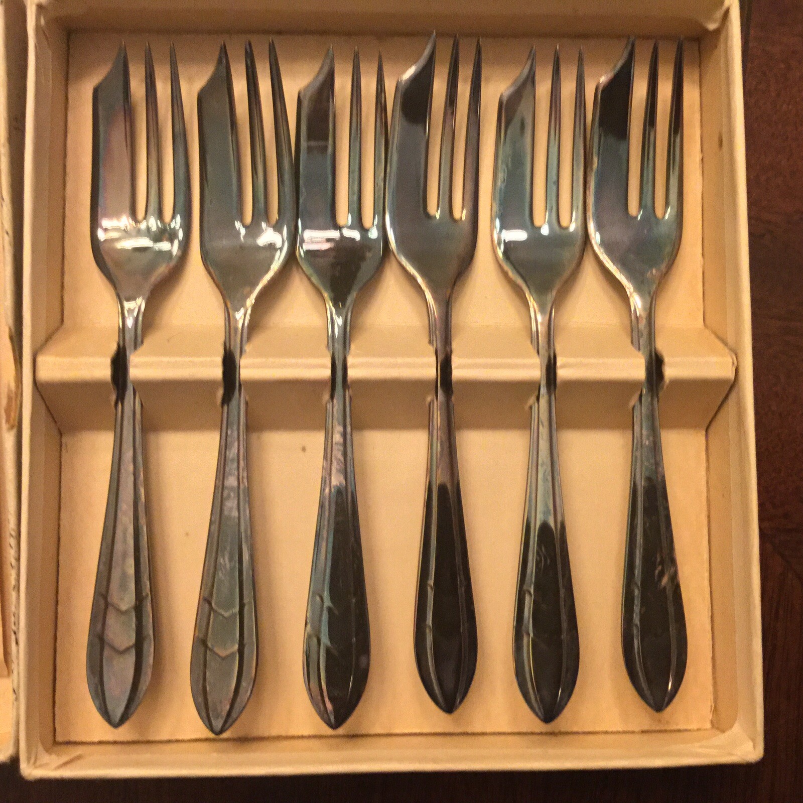 SET 6 PASTRY FORKS! Vintage FG SHEFFIELD ENGLAND silverplate: LOXLEY ...