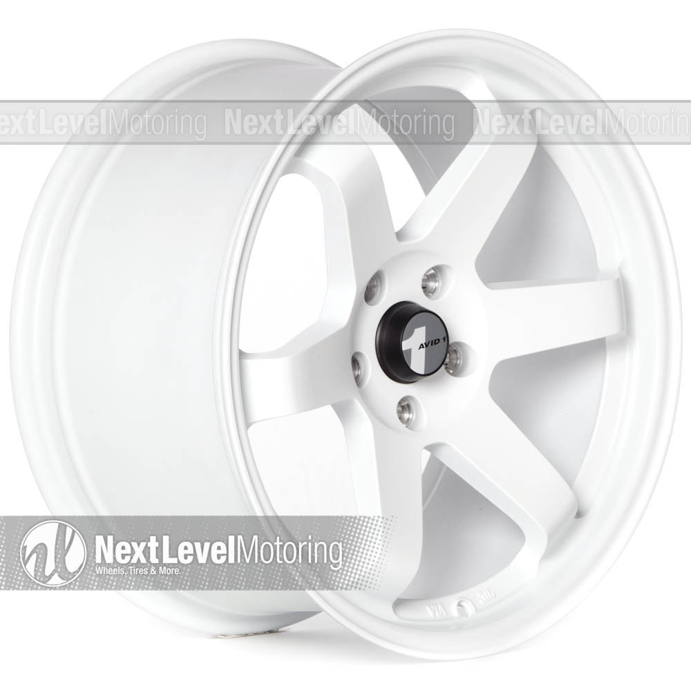 AVID.1 AV-06 18x9.5 Matte White 5x114.3 +38 Wheels (Set of 4) TE37 ...