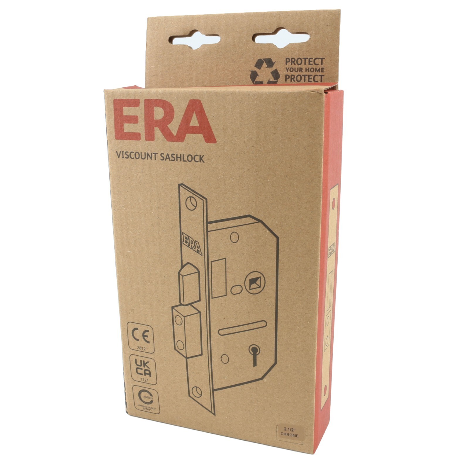 2.5" ERA CHROME VISCOUNT SASHBOLT 5 Lever External Mortice Door Lock ...