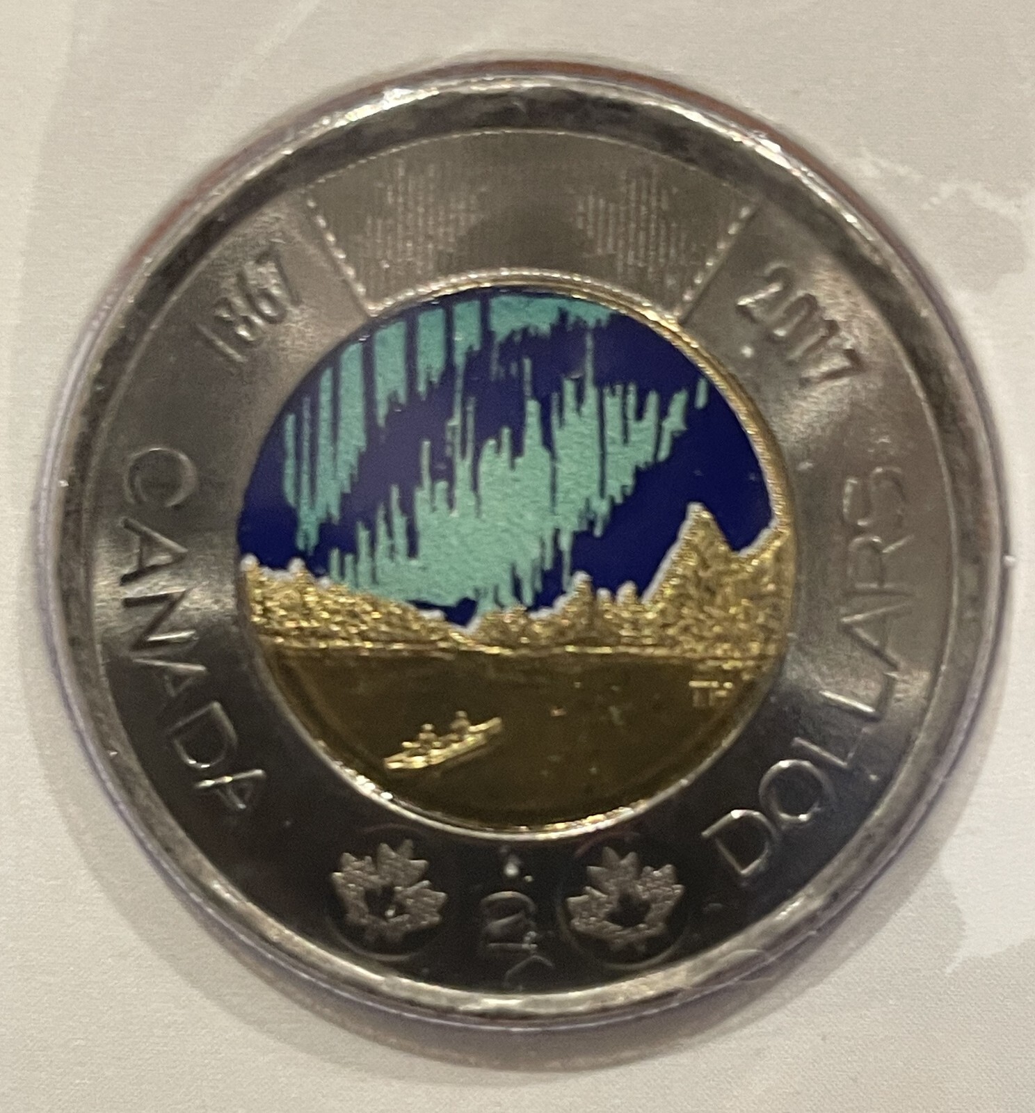 2017 -5 Coins Set Color non Color Rare Error $2. Snow on Trees & Glows ...