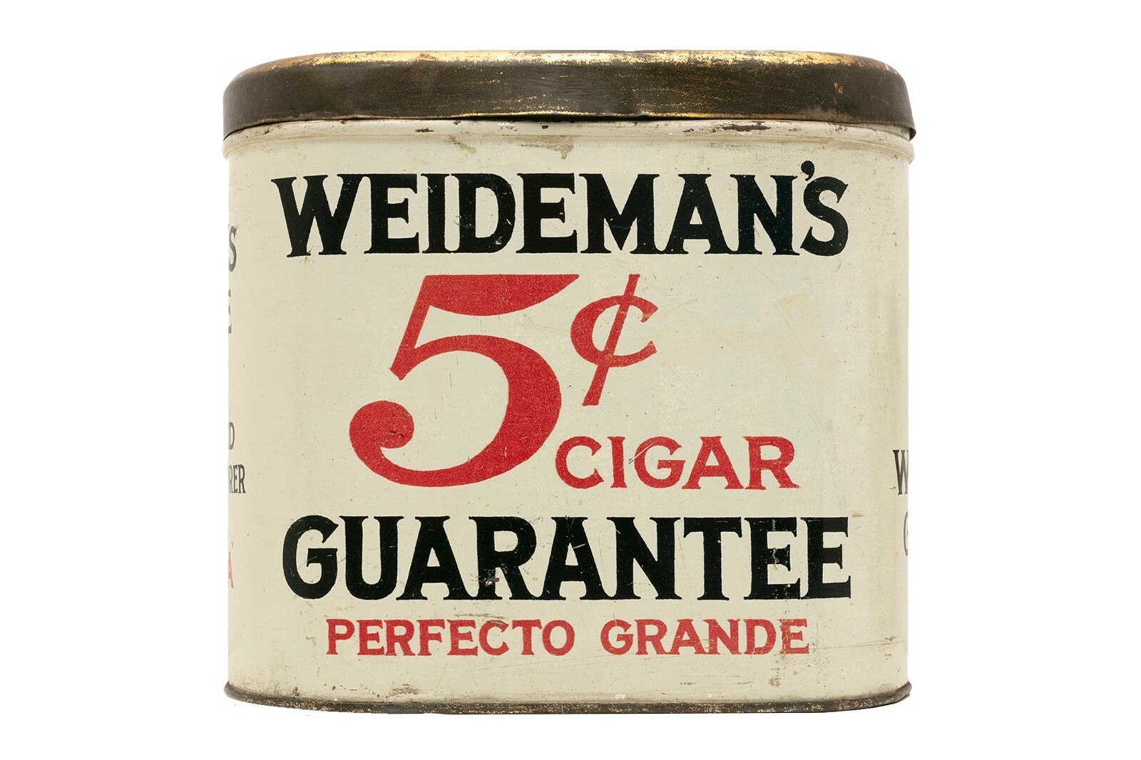 Rare 1910s "Weideman"s" litho 50 cigar hinged humidor tin in very good ...