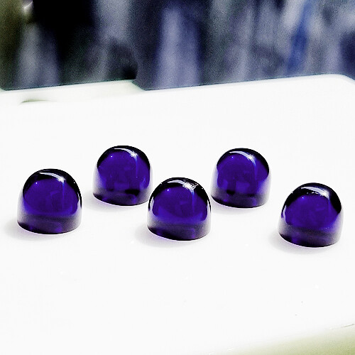 CUBIC ZIRCONIA BLUE SAPPHIRE COLOR 10 MM Bullet (Dome) Cabochon LAB ...