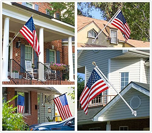 Flag Pole Holder,Outside House Flag Bracket,Heavy Duty House Two ...