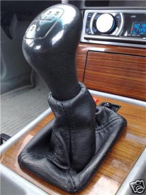 FITS MERCEDES E CLASS W124 GEAR STICK GAITER BLACK LEATHER CUSTOM NEW ...
