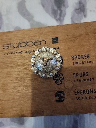 single longhorn concho sterling silver and Gold Unmarked Unique | eBay