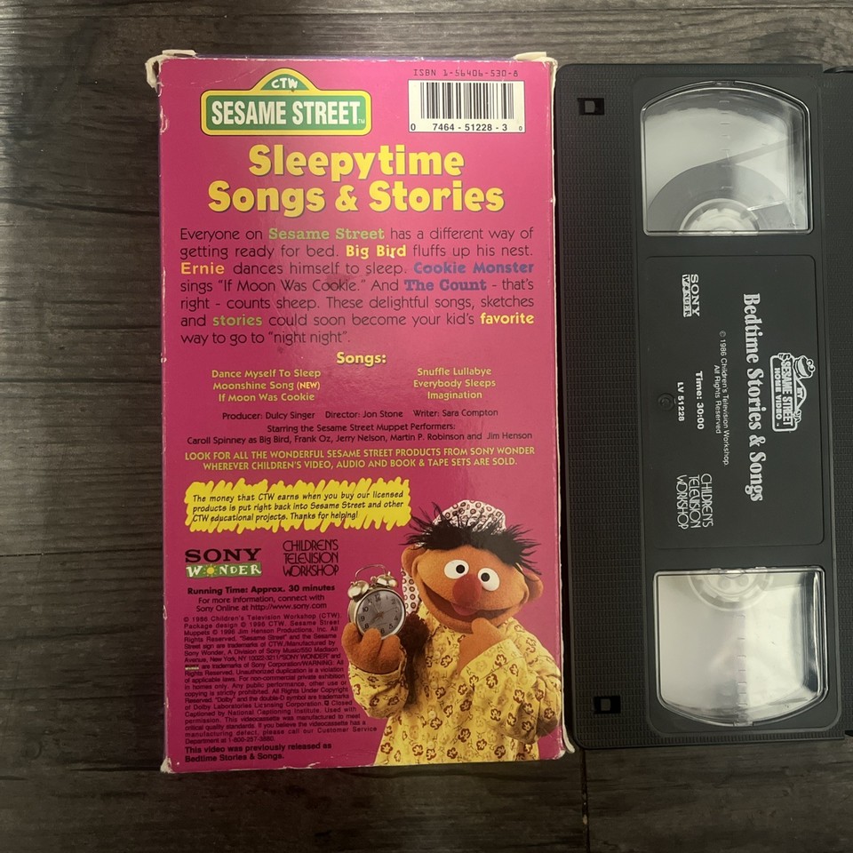CTW Sesame Street Sleepytime Songs & Stories VHS Sony Wonder Rare | eBay