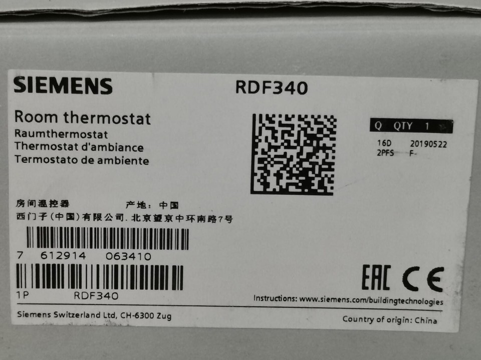 SIEMENS RDF340 ROOM TEMPERATURE CONTROLLER | eBay