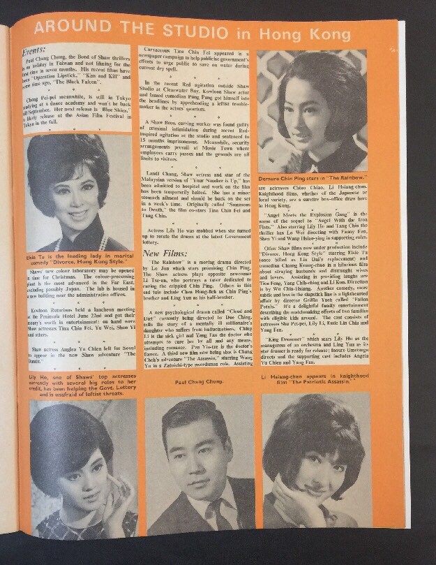 1967 Sept Singapore Shaw Movie News magazine Lotte Tarp, Jill St. John ...