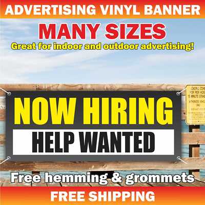 NOW HIRING HELP WANTED Advertising Banner Vinyl Mesh Sign job help ...