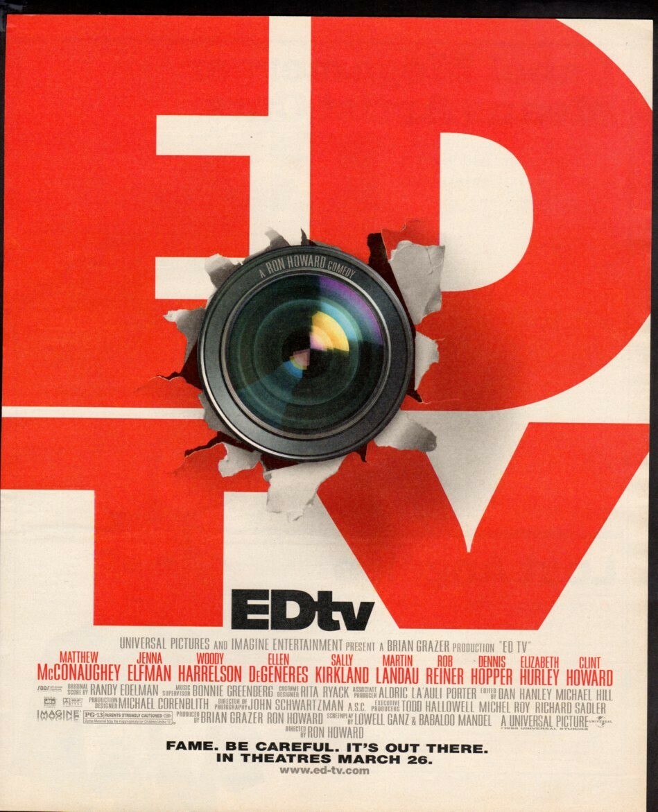 Vintage print ad advertisement movie Ron Howard EDtv Matthew ...