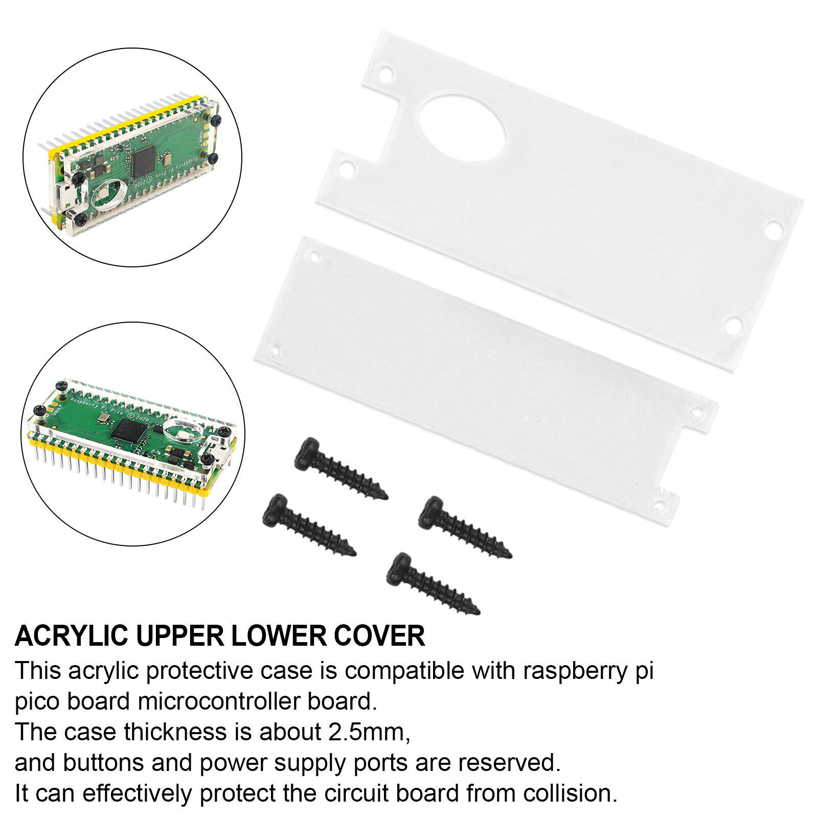 Microcontroller Board Cover Hard Shell Case for Raspberry Pi Pico Board ...