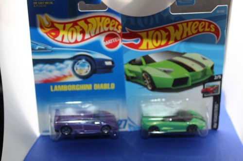 Hot Wheels- Lamborghini - Lot of 2-1992 Purple Diablo #227 & Green ...