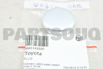 9641143500 Genuine Toyota PLUG 96411-43500 | eBay