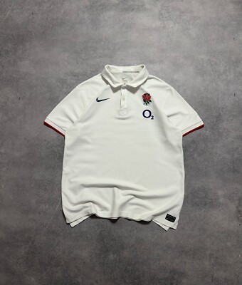 Nike England O2 rugby polo shirt mens Size L | eBay