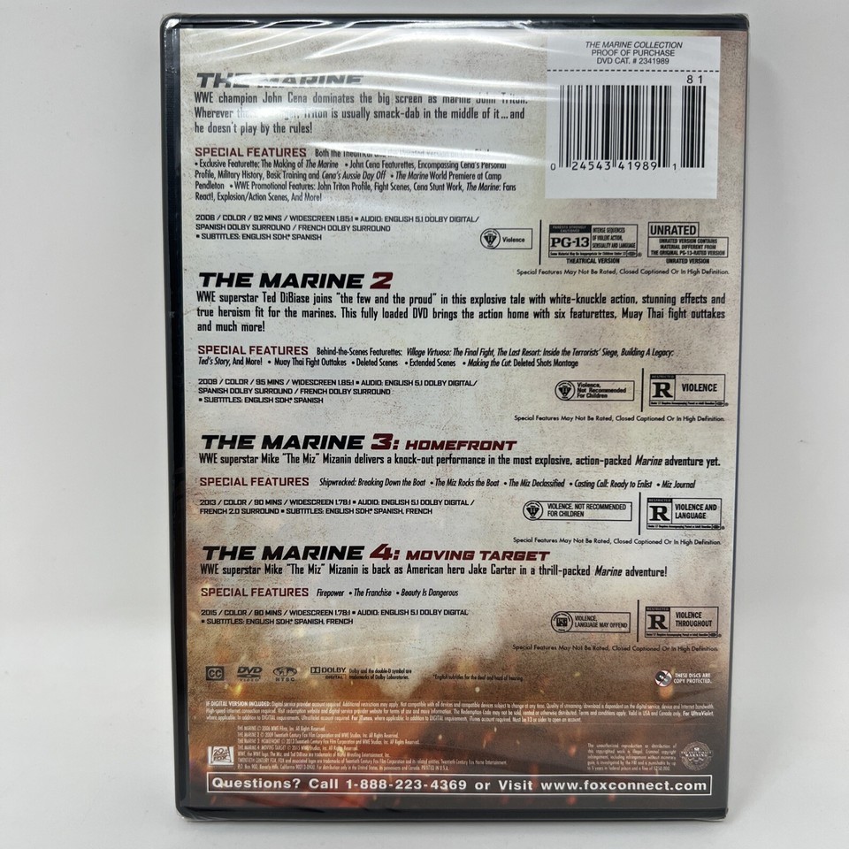 THE MARINE COLLECTION 4 MOVIES 1-4 DVD COLLECTION WALMART EXCLUSIVE W ...