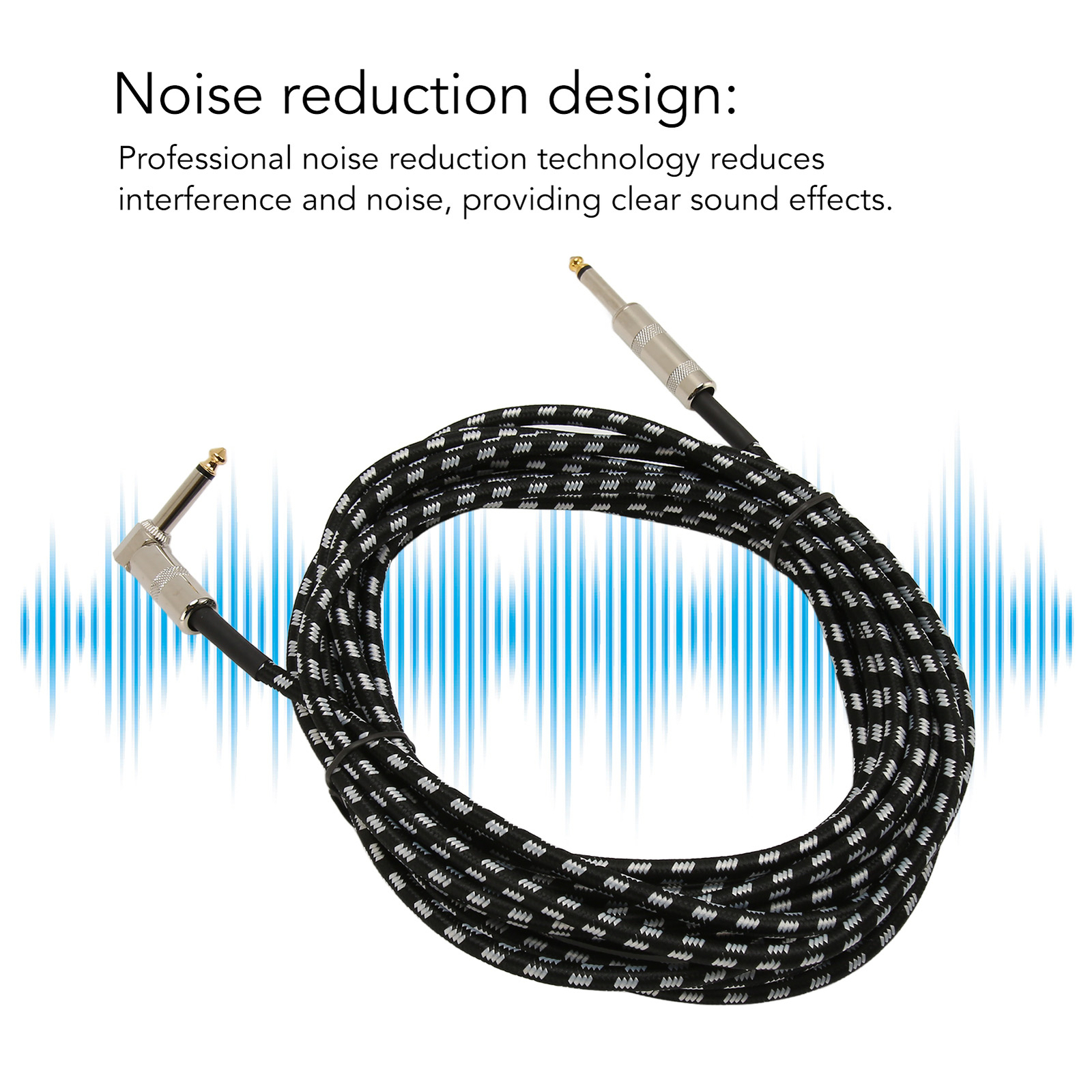 6m Acoustic Guitar Cable Noise Reduction Straight Right Angle Guitar ...
