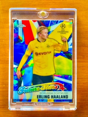 Erling Haaland RARE ROOKIE SAPPHIRE REFRACTOR CHROME INVESTMENT CARD ...