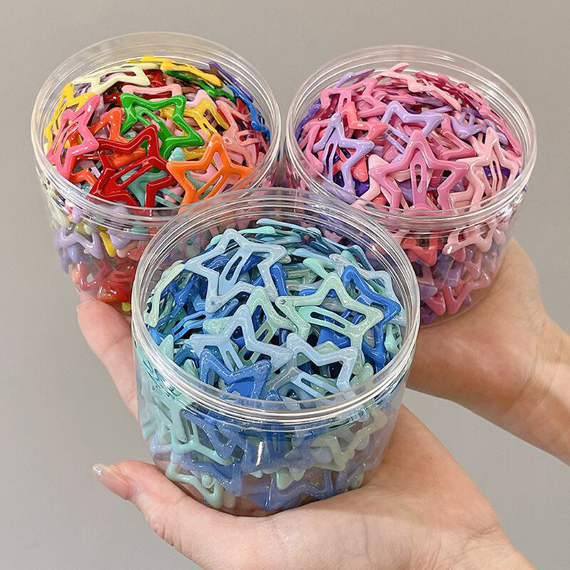 6pcs Colorful Star Hairpin Metal Bb Clips Y2K Student Hair Accessories ...