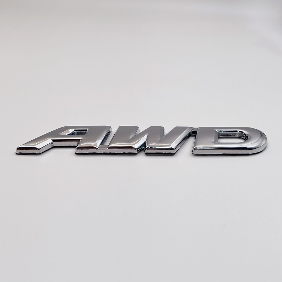 Chrome Metal AWD Logo Emblem 3D All-Wheel Drive Bagde Car Sticker Off ...