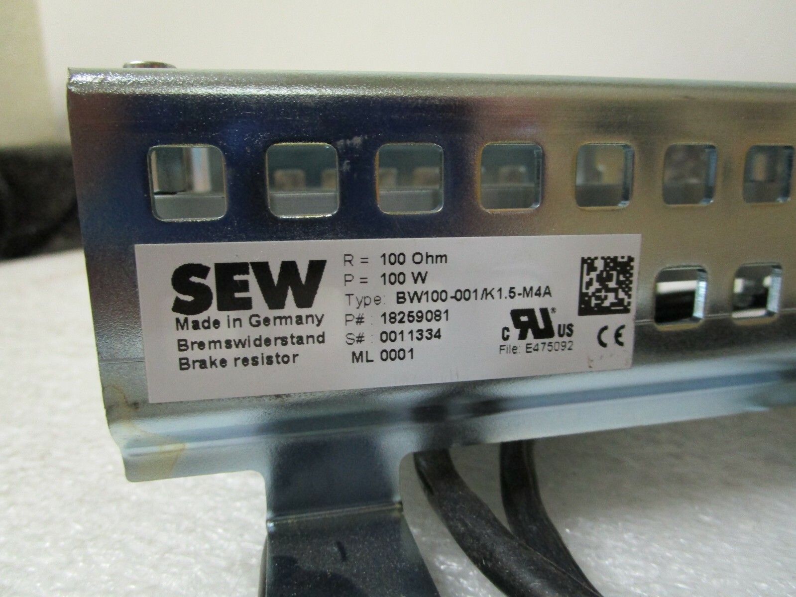 New - SEW EuroDrive Braking Resistor BW100-001/K-1.5-M4A 100Ohm 100W ...