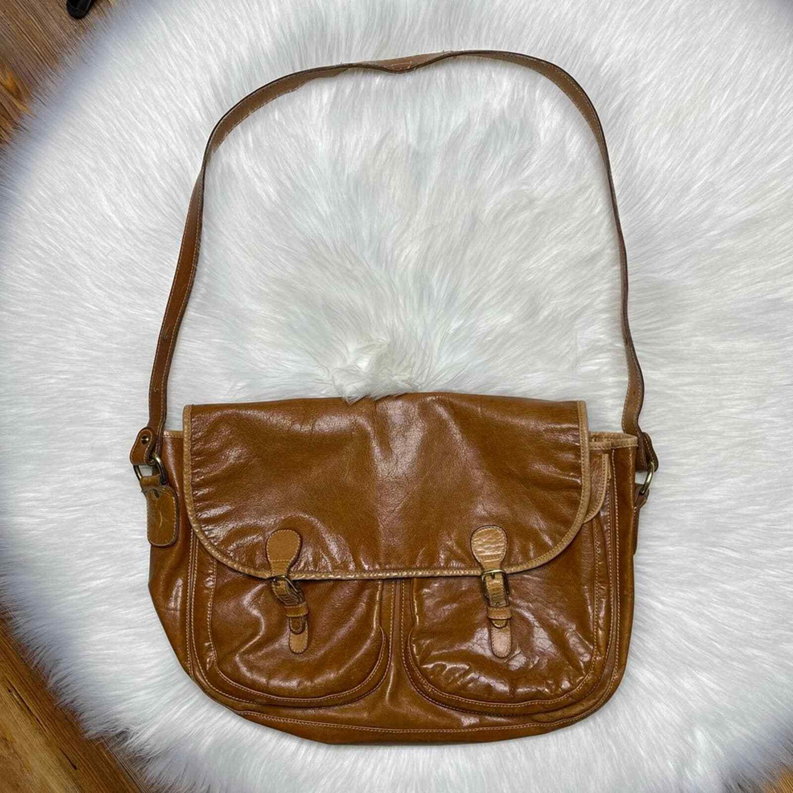 Vintage Brahmin Leather Laptop Tote Briefcase Messeng… - Gem